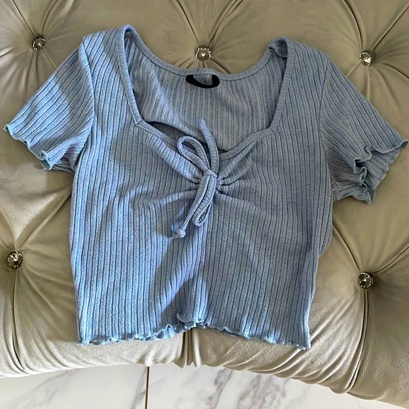 SHEIN | Tops | Light Blue Crop Top | Poshmark